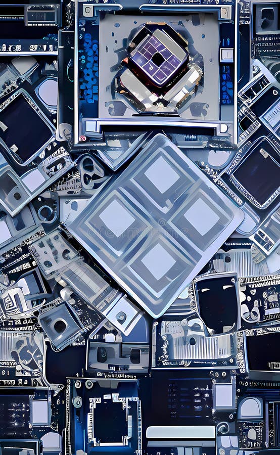 Blue Technology Chip Background Stock Illustration - Illustration of ...