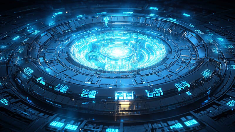 Blue Technology Core stock illustration. Illustration of blue - 375424346