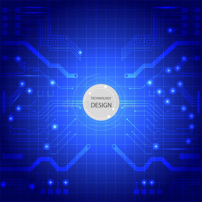 Blue technology background stock vector. Illustration of element ...
