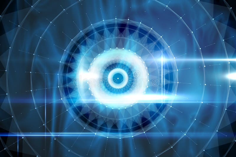 Blue Technology Design with Tunnel Stock Illustration - Illustration of ...