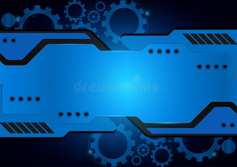 Blue Technology Gear Vector Abstract Background Stock Vector ...