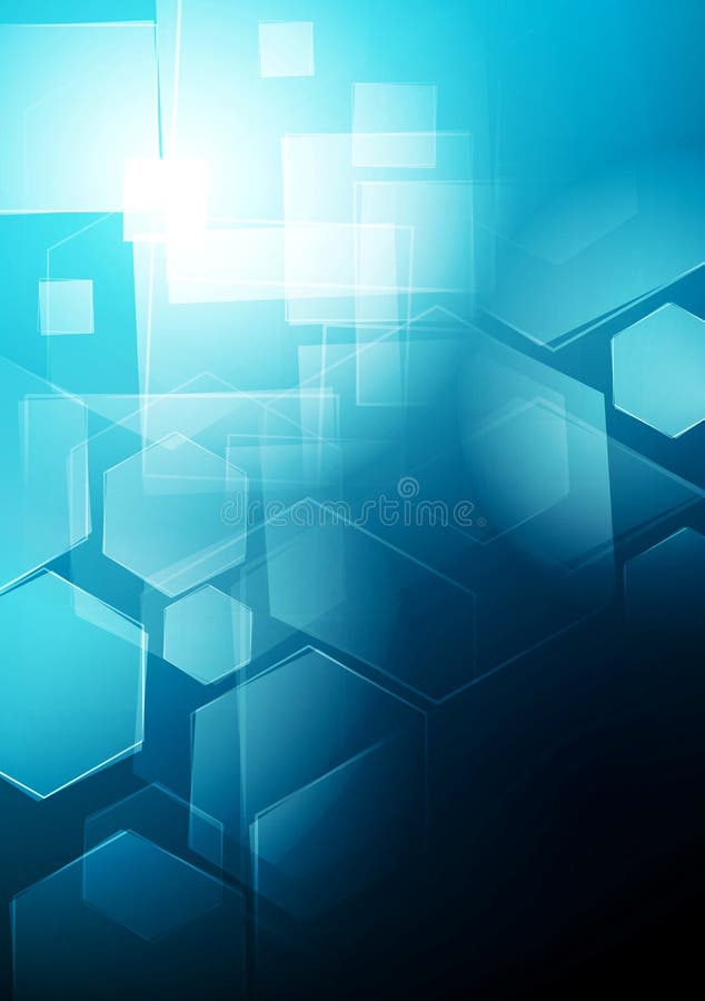 Blue Technology Geometric Background Stock Vector - Illustration of ...