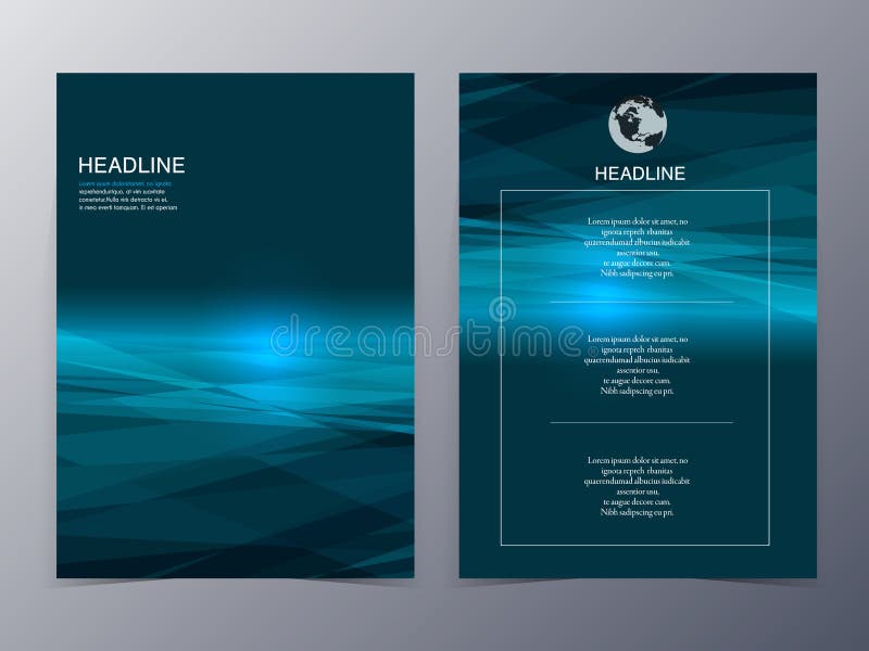 Blue Technology Graphic Design Element Flyer Template Stock Vector ...