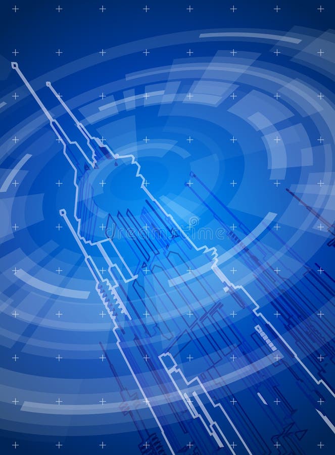 Blue Technology Illustration Stock Vector - Illustration of futuristic ...