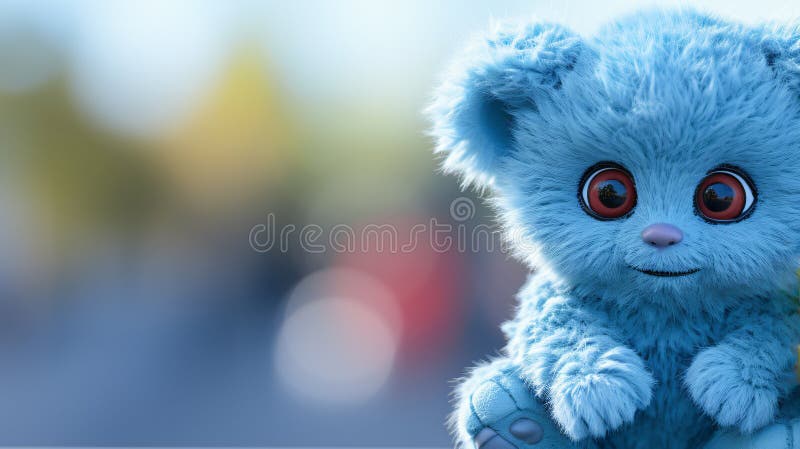 Blue Teddy Smile Sitting on a Wall Stock Illustration - Illustration of ...