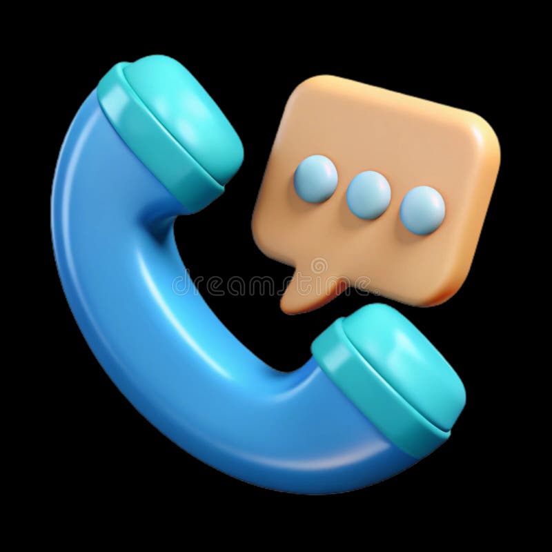 Blue Handset with Speech Bubble and Dots Phone Message Stock ...