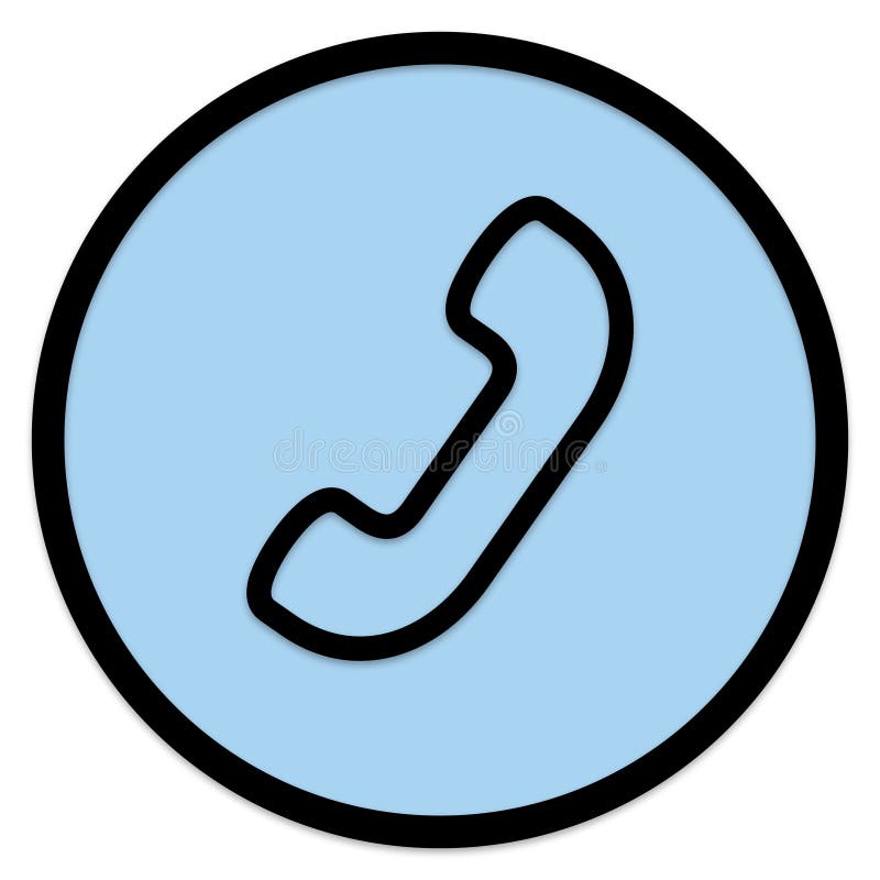 Big blue telephone, icon stock vector. Illustration of technology ...