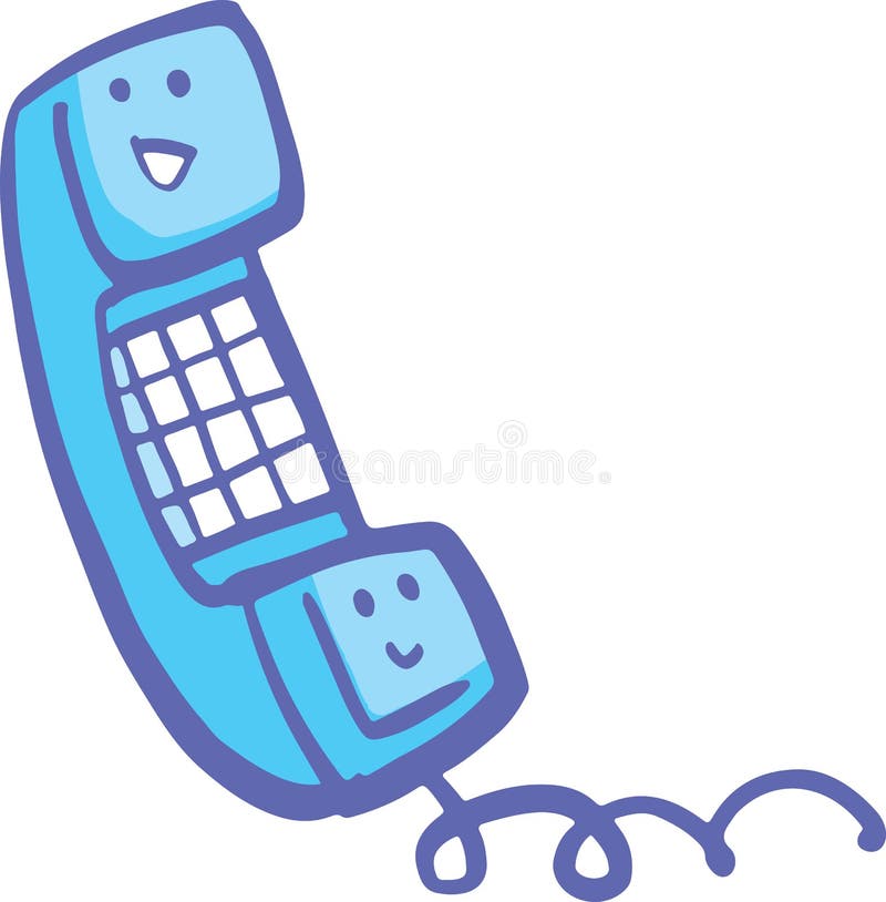 Blue telephone cartoon stock vector. Illustration of fashioned - 22742801