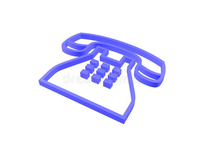 Blue Telephone Symbol on White Background Stock Illustration ...