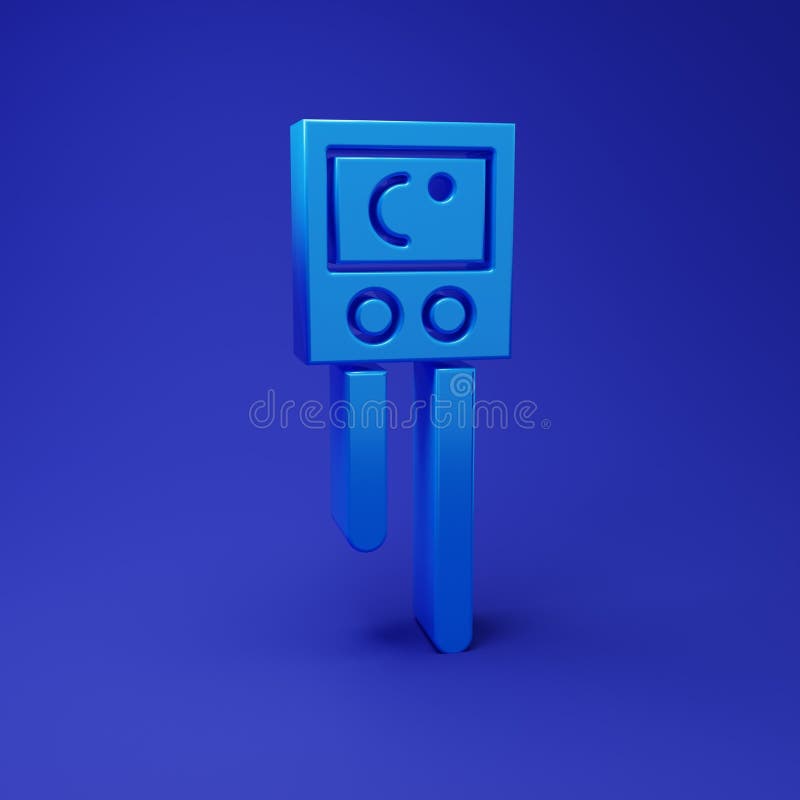 Blue Temperature and Humidity Sensor Icon Isolated on Blue Background ...