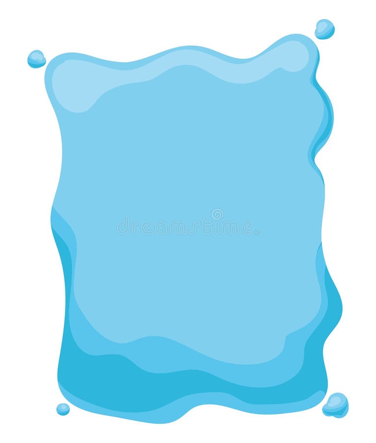 Blue Template with Rectangular and Irregular Sign Like Water Splash ...