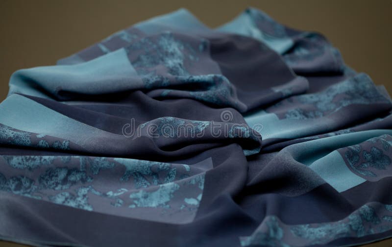 Blue Tender Colored Textile, Elegance Rippled Material Stock Photo ...