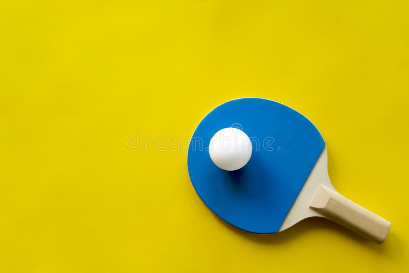A Blue Tennis Racket with White Ball on it Stock Image - Image of ...