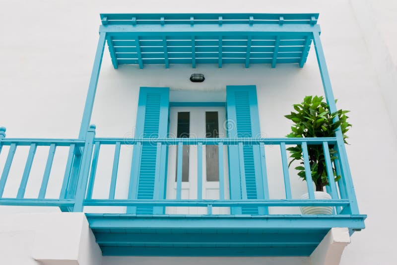 The blue terrace stock image. Image of diagonally, window - 25122989