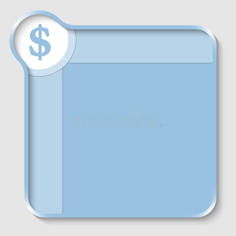 Blue text box stock vector. Illustration of price, symbol - 33792990