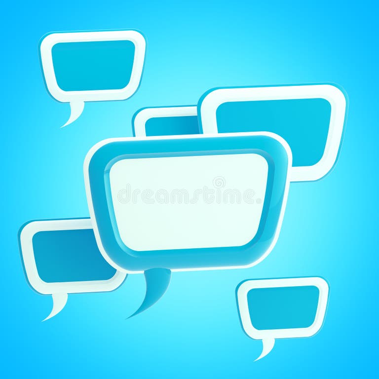 Blue Text Bubbles Background Stock Illustration - Illustration of ...