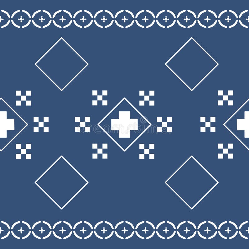 The Blue Textile Fabric Pattern Geometric Seamless. Simple Graphic ...