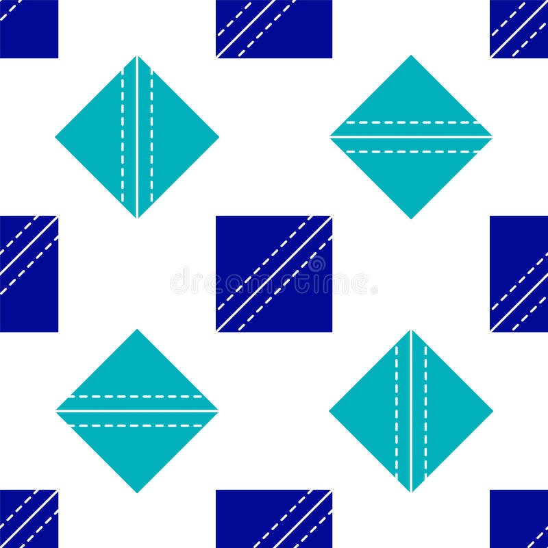 Blue Textile Fabric Roll Icon Isolated Seamless Pattern on White ...