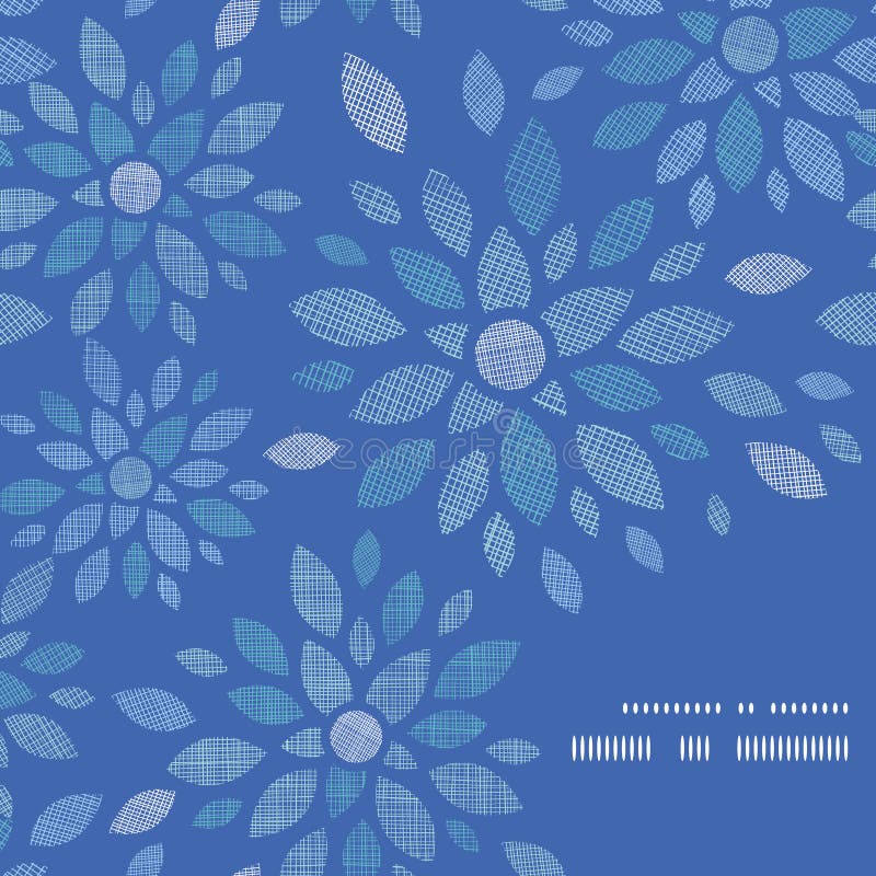 Blue Textile Peony Flowers Frame Corner Pattern Stock Vector ...