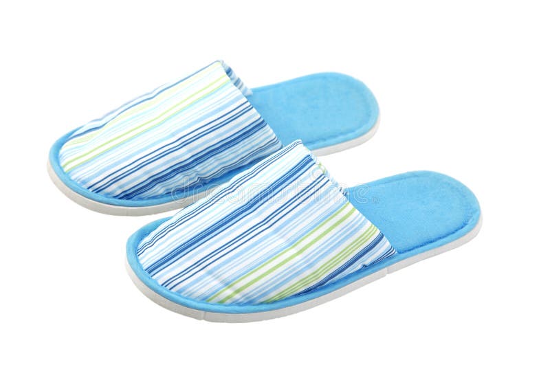 Blue, Textile, Unisex Slippers Stock Photo - Image of house, plain ...