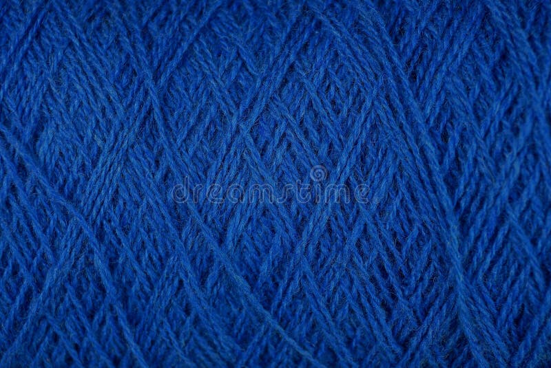 Blue Texture of Thick Woolen Thread in Skein Stock Photo - Image of ...