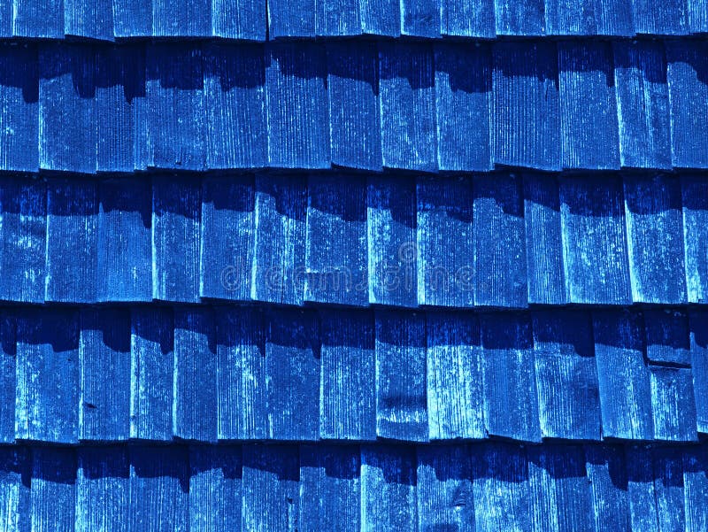 Blue Texture of Wooden Tile Roof. Shingle Aged Wooden Background Stock ...