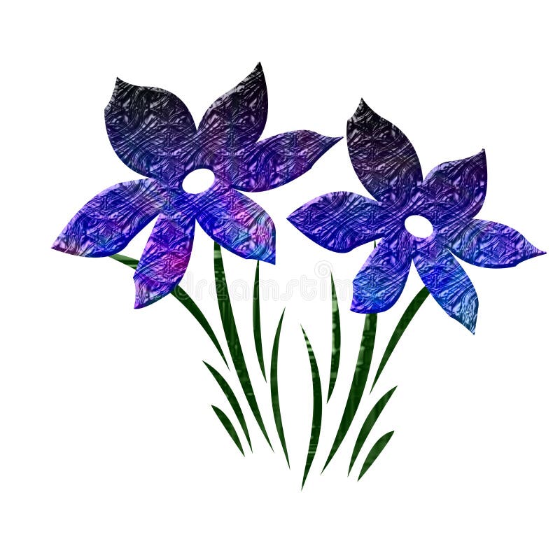 Blue textured flowers stock illustration. Illustration of texture - 2511817
