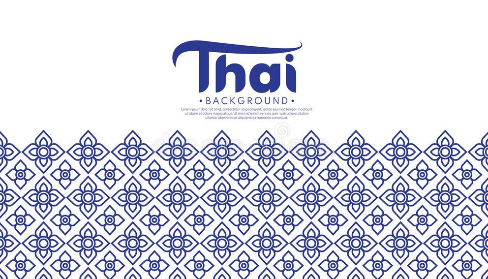 Blue Thai Pattern Background. Traditional Thai Patterns for Covers ...