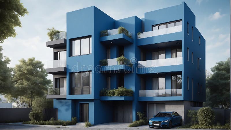 Duplex house design stock illustration. Illustration of front - 306273320