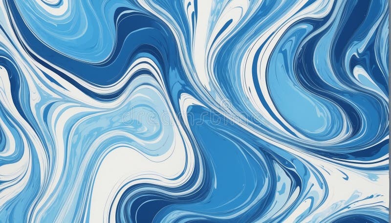 Blue Theme Marbled Paper Design Ai Generated Stock Illustration ...
