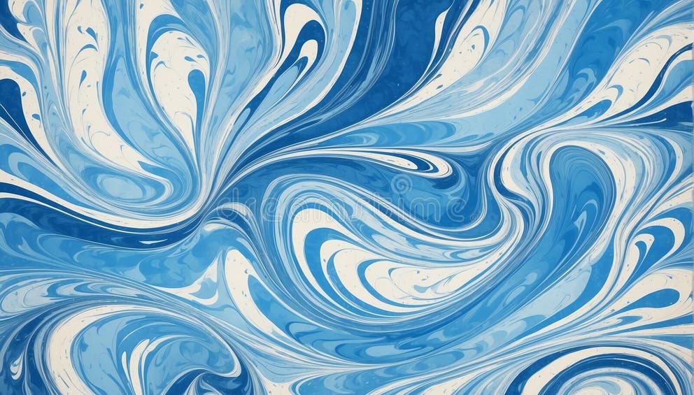 Blue Theme Marbled Paper Design Ai Generated Stock Illustration ...