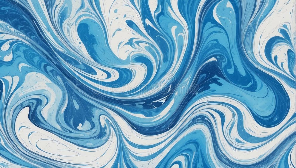 Blue Theme Marbled Paper Design Ai Generated Stock Illustration ...