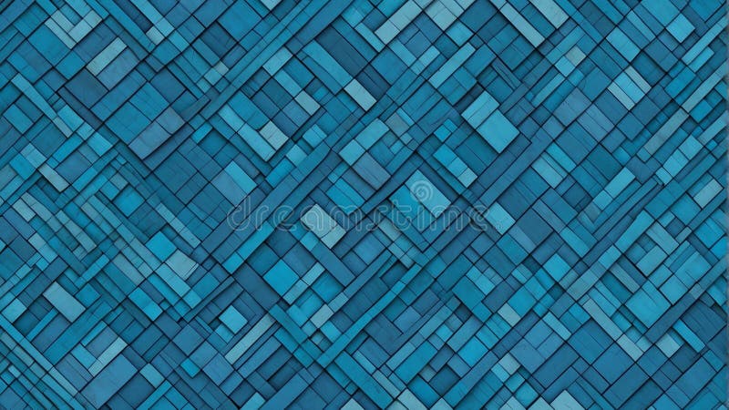 Blue Theme Vintage Striped Diagonal Lines and Blocks Pattern Abstract ...