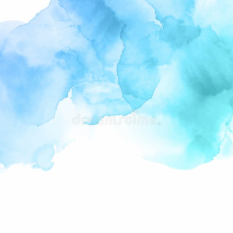Blue Themed Hand Painted Watercolour Texture Stock Vector ...