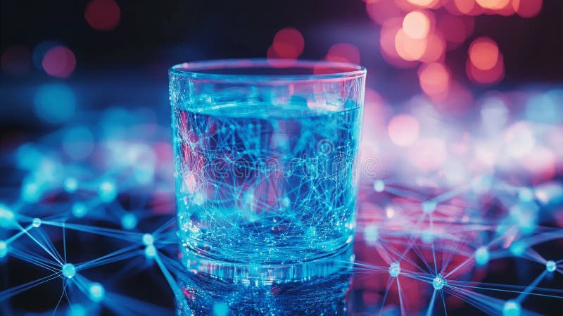 A Blue-themed Polygonal Lab Illustration with Space for Text ...