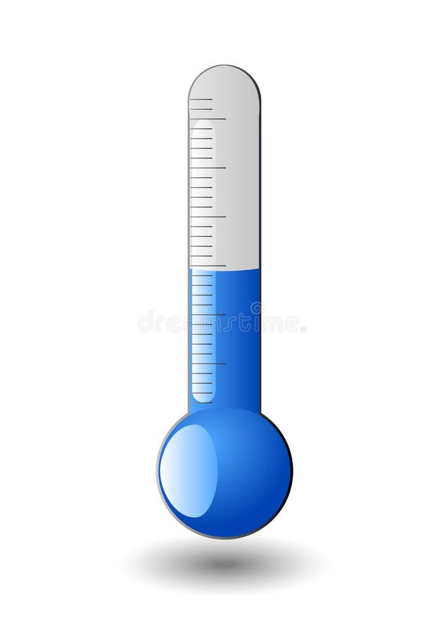 Blue thermometer stock vector. Illustration of chilly - 9608965
