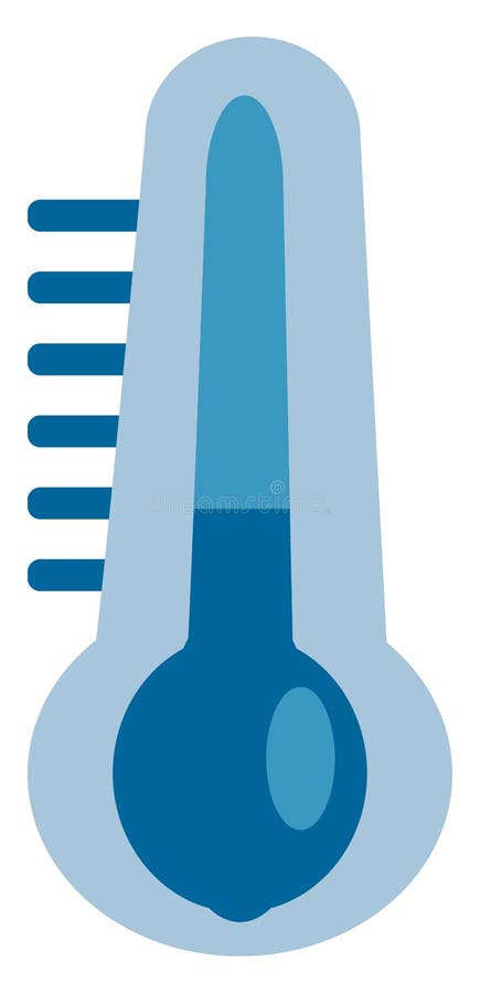 Blue thermometer stock vector. Illustration of chilly - 9608965