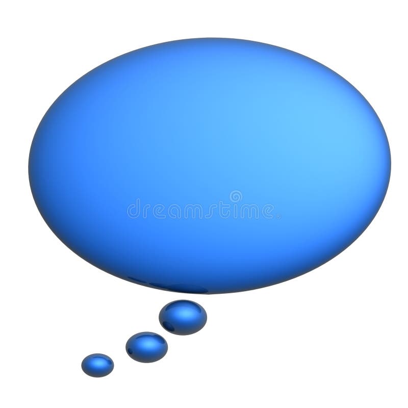 Blue thinking bubble stock illustration. Illustration of refreshing ...