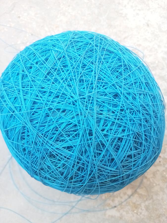 Blue Thread. Decorative Work Stock Photo - Image of crochet, wool ...