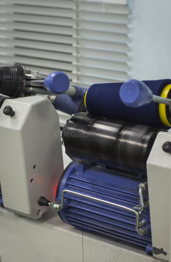 Blue Thread on a Modern Machine for Rewinding Threads Stock Image ...