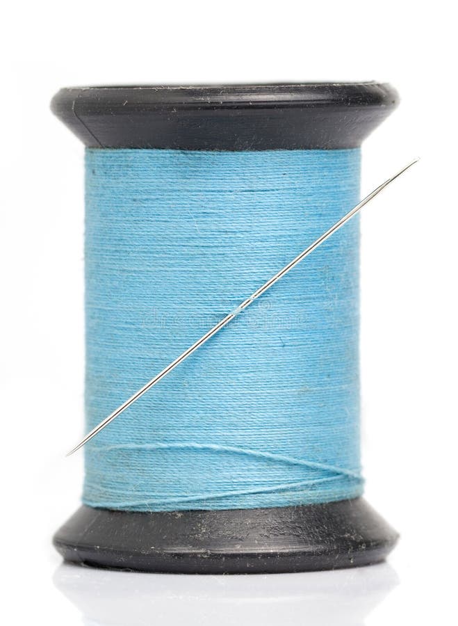 Blue Thread in the Shape of a Symbol of Love of Heart on a Gold ...