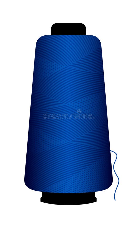 Blue Thread Spool Royalty Isolated Template on White Background, Vector ...