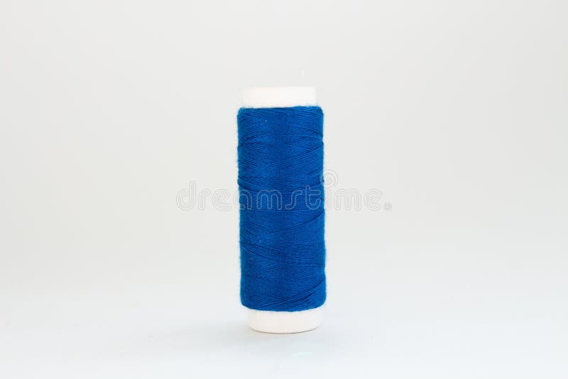 Blue Threads for Sewing on a White Background Stock Image - Image of ...