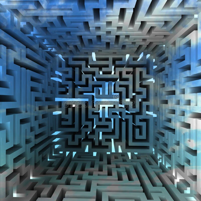 Three Dimensional Network Maze Vertical Motion Blur Stock Illustration ...