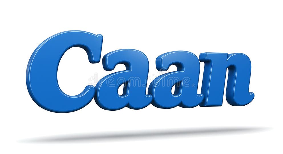 Blue, Three-dimensional Text Reading "Caan" with a Shadow Effect on a ...