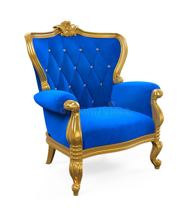Blue Throne Chair Isolated stock illustration. Illustration of design ...