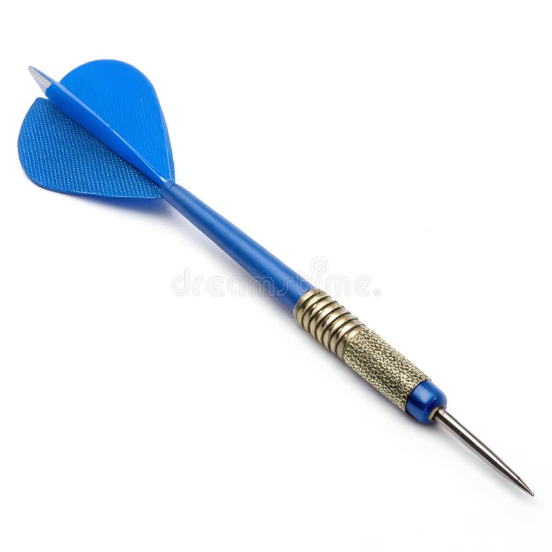 Blue Throwing Dart Isolated on White Background Stock Illustration ...
