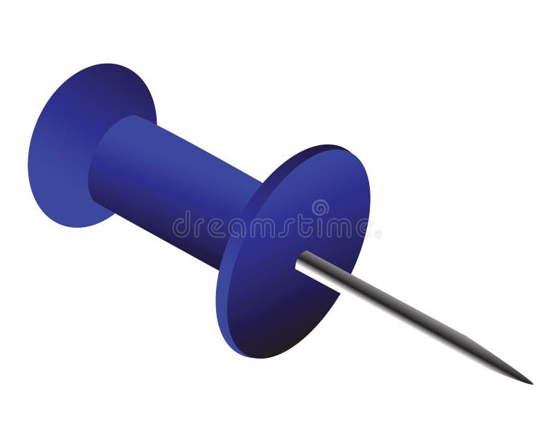 Blue thumb tack stock illustration. Illustration of school - 6626401