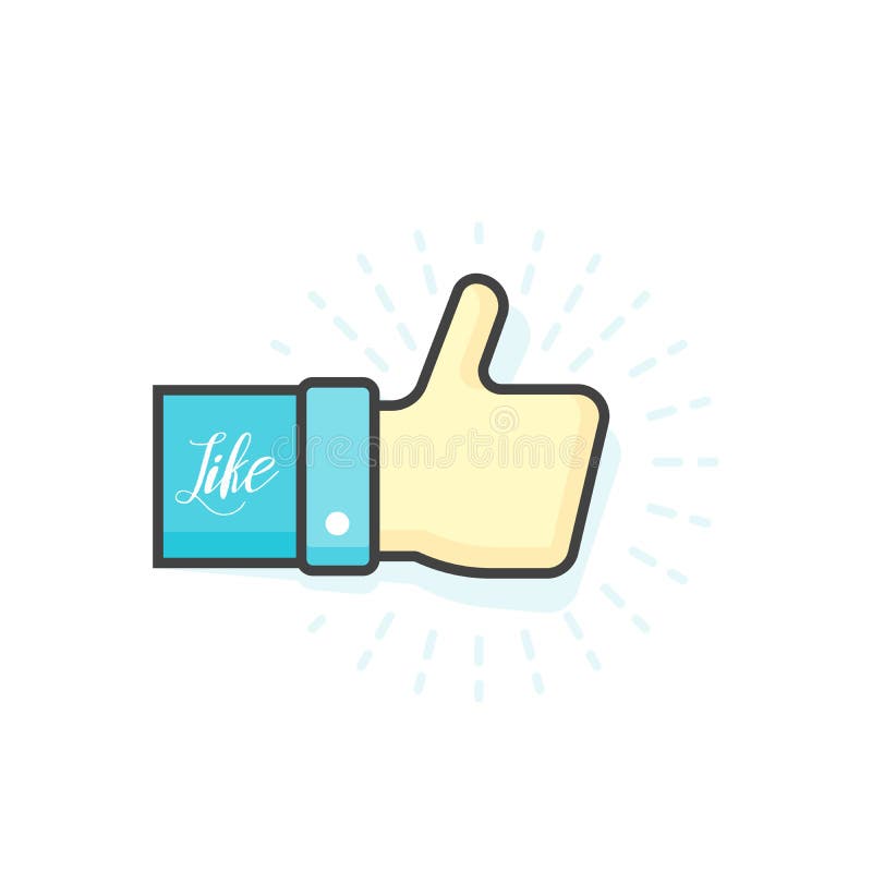 Blue Thumb Up Icon, Vector Illustration Stock Vector - Illustration of ...
