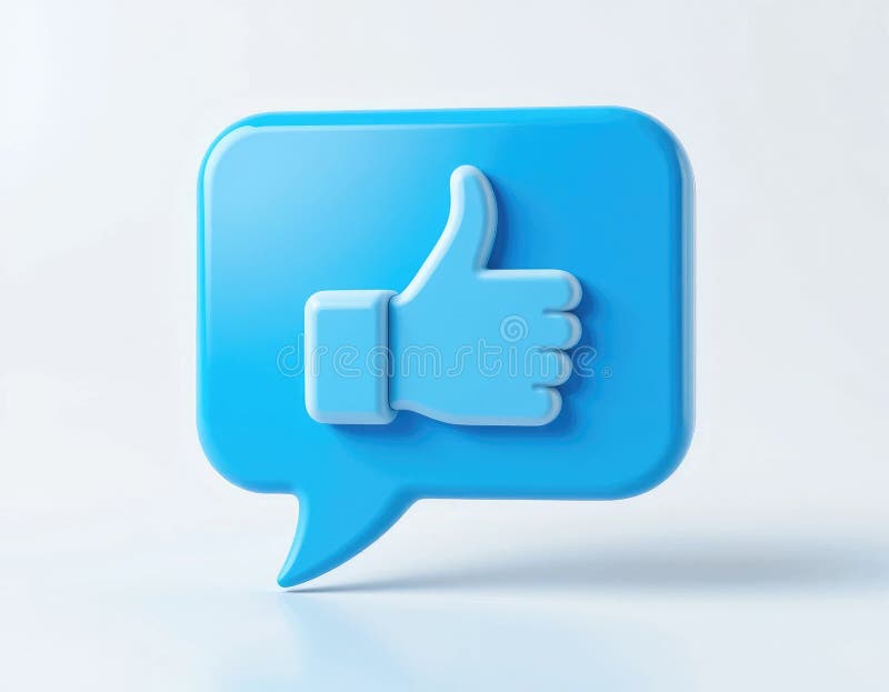 Blue Thumbs Up Icon in Speech Bubble Signifying Approval or Agreement ...